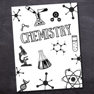 CHEMISTRY Binder Cover Printable / Letter Size / School Binder Cover ...