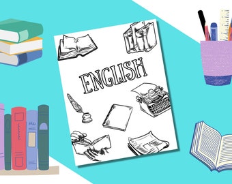 English Binder Cover Printable / Letter Size / School Binder | Etsy