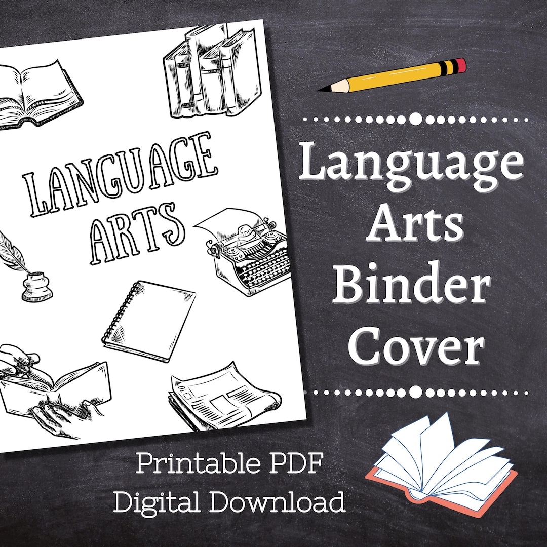 LANGUAGE ARTS Binder Cover Printable / Letter Size / School Binder ...