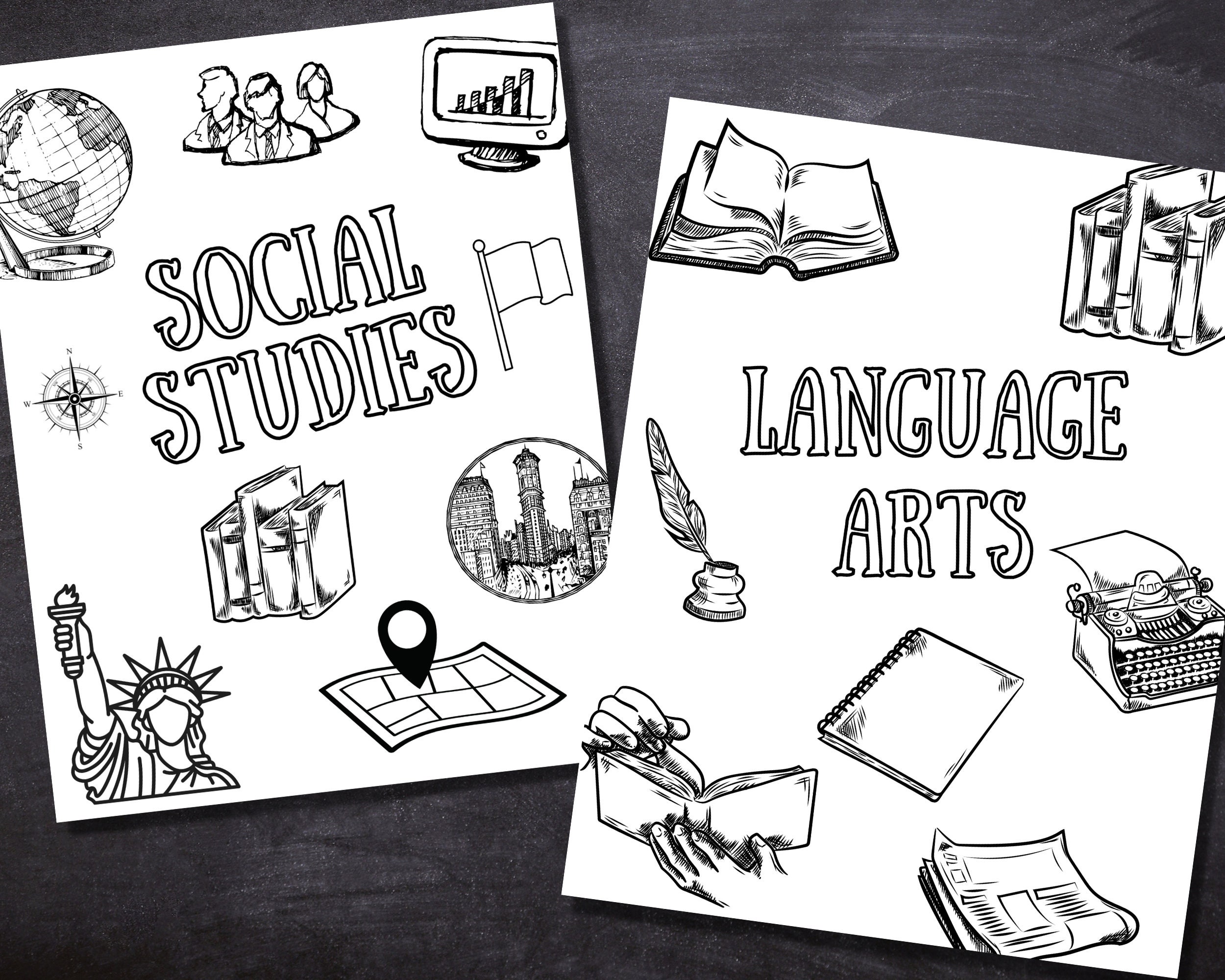 School Subjects Binder Cover Printable / Letter Size / Teacher Binder ...