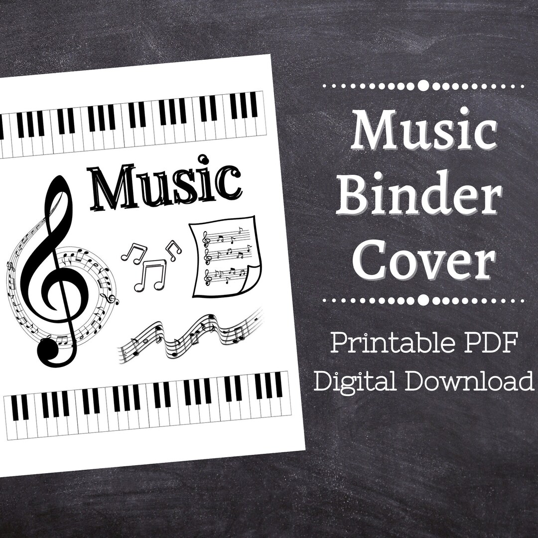 MUSIC Binder Cover Printable / Letter Size / School Binder Cover ...