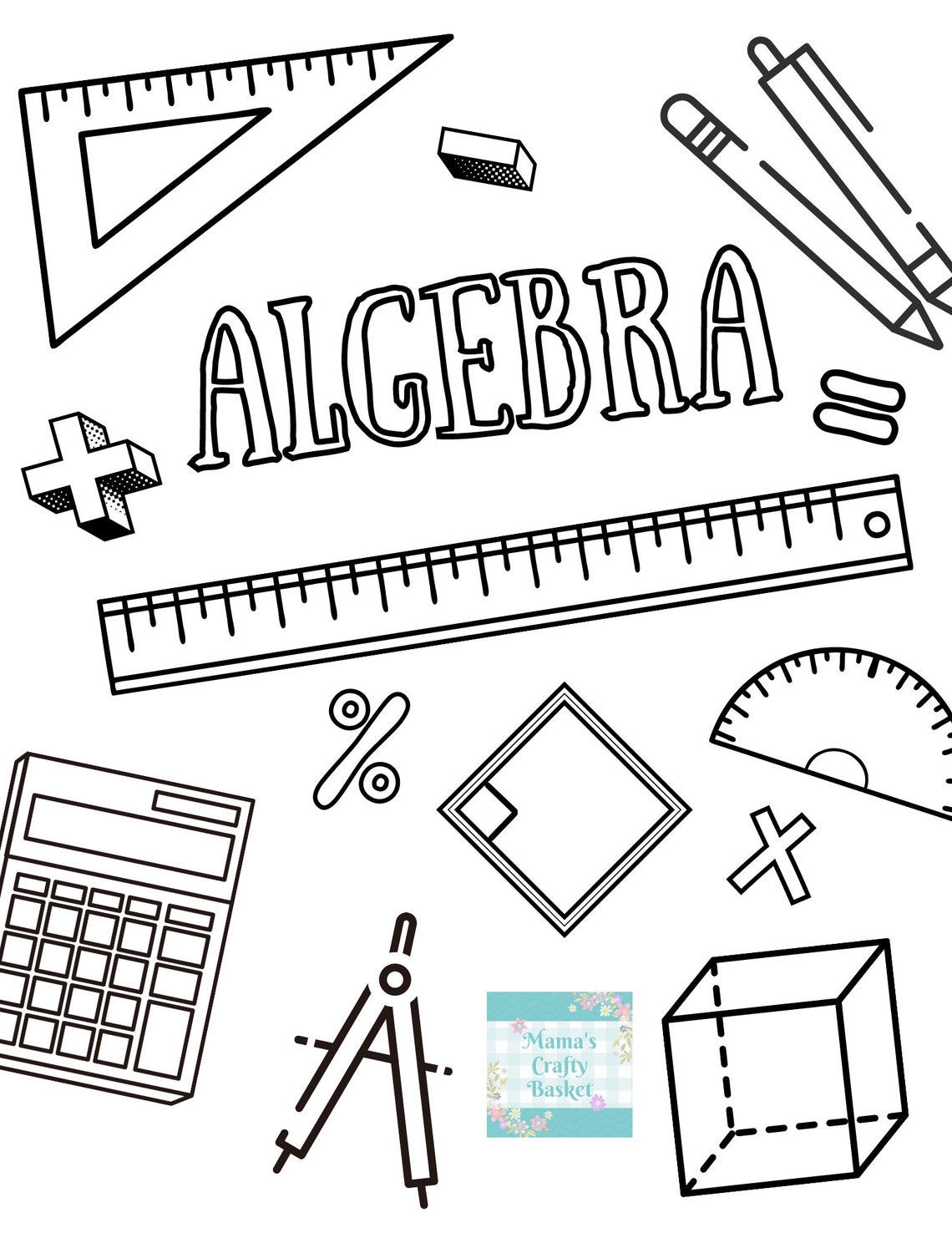 Algebra Math Binder Cover Printable / Letter Size / School Binder Cover ...