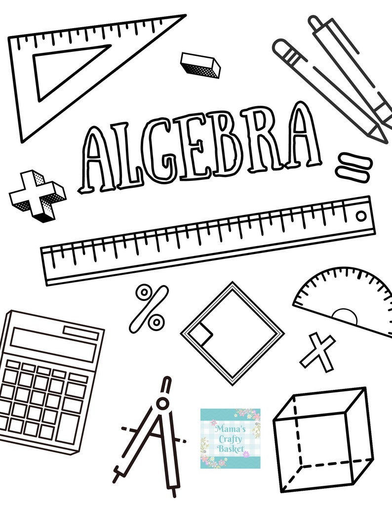 Algebra Math Binder Cover Printable / Letter Size / School Binder Cover ...