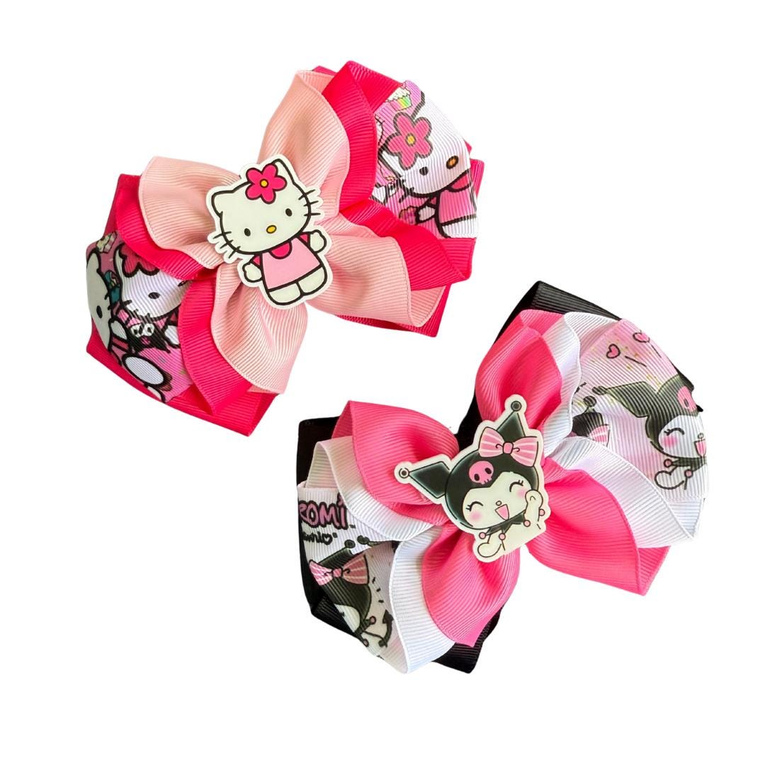 2 Piece Kitty Hair Bow Set/ Cosplay Bows/ Birthday Bows/ Custom Bows ...