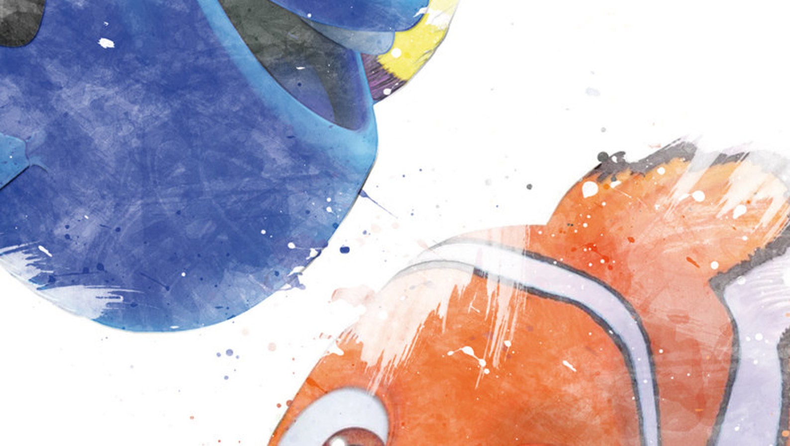 NEMO AND DORY Print Finding Dory Nemo Watercolor Disney | Etsy