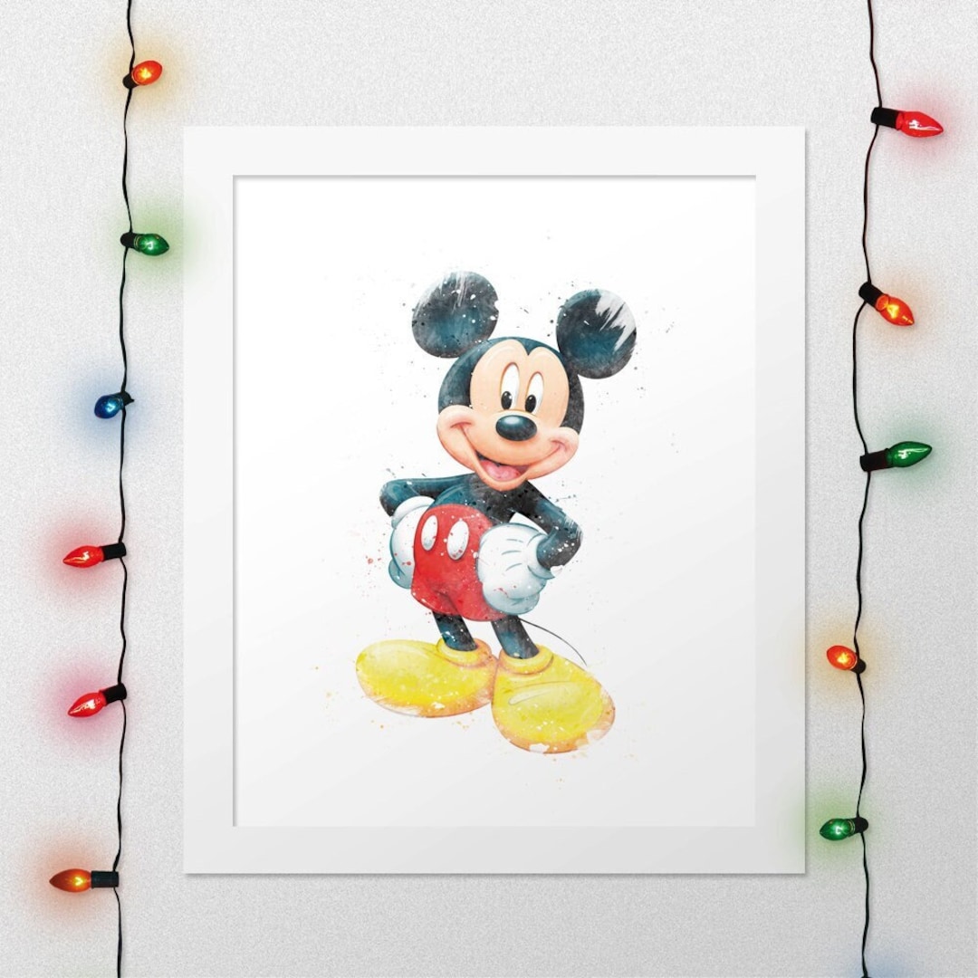 MICKEY MOUSE PRINT, Mickey Mouse Wall Art, Colorful, Mickey Mouse ...
