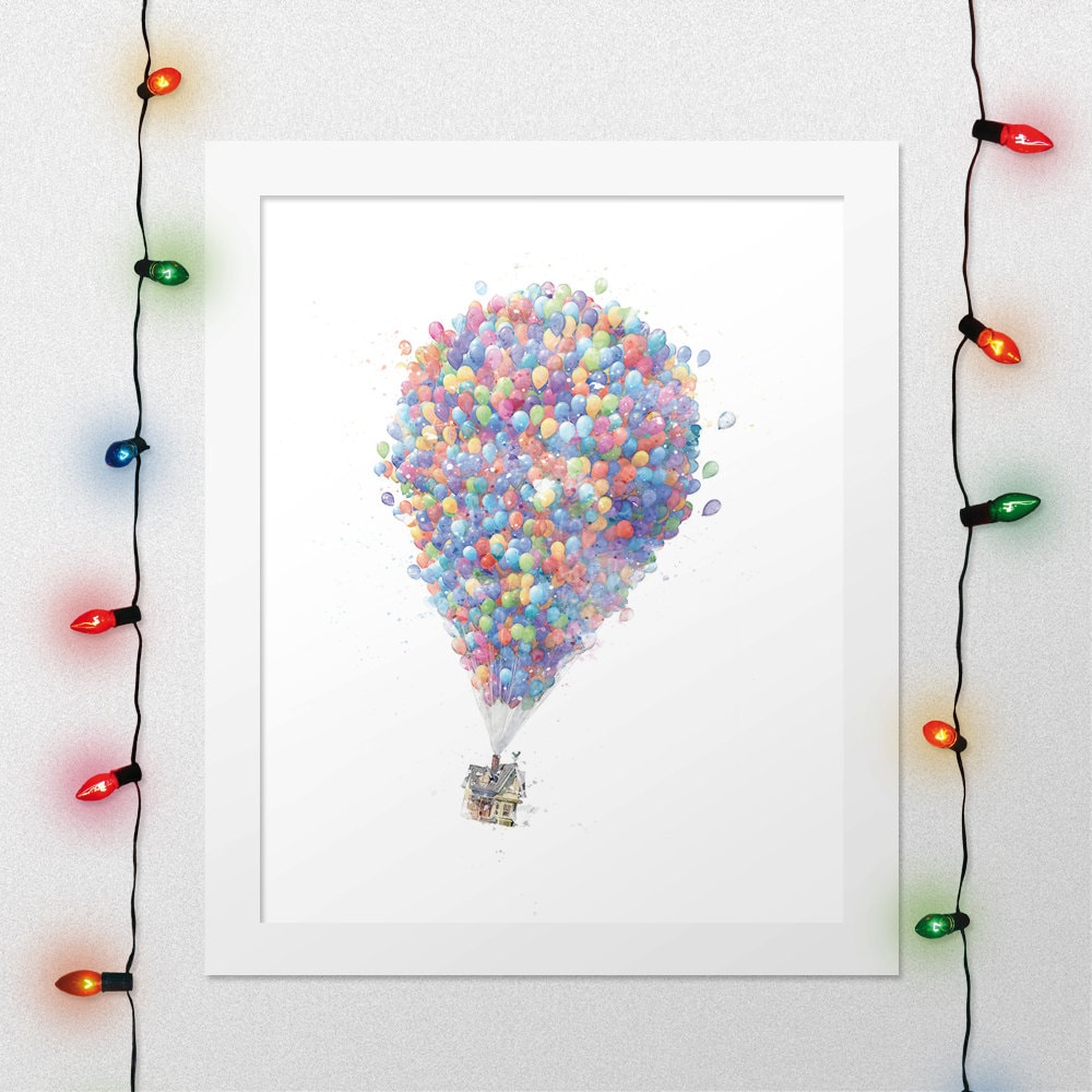 UP HOUSE PRINT up Pixar up Ballon House Disney Up Disney - Etsy