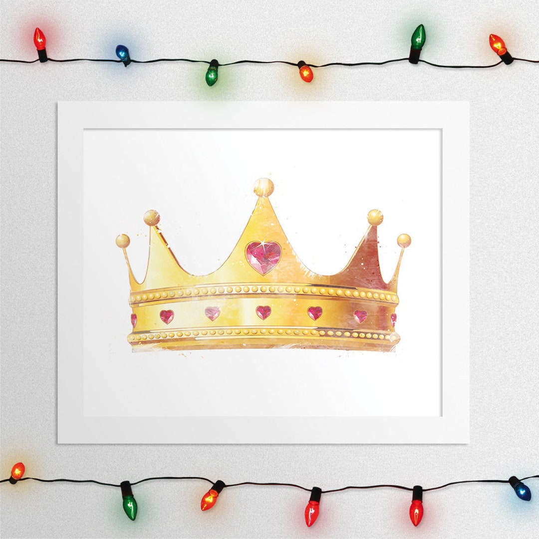 CROWN PRINT, Crown Wall Art, Princess Crown Print, Girly Prints, Girly ...