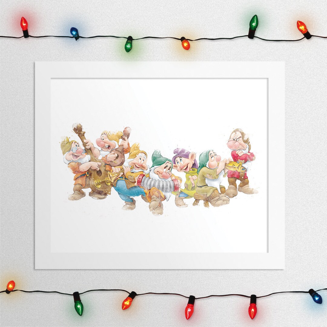 SEVEN DWARFS, Snow White, Dwarfs Wall Art, Seven Dwarfs Watercolor ... SEVEN DWARFS, Snow White, Dwarfs Wall Art, Seven Dwarfs Watercolor ...