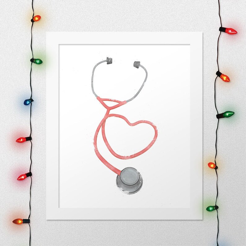 STETHOSCOPE PRINT Stethoscope Wall Art Stethoscope Heart - Etsy