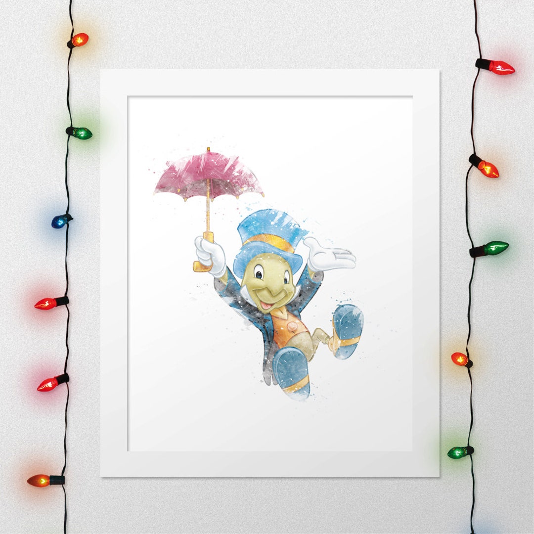 JIMINY CRICKET PRINT, Jiminy Cricket, Pinocchio Print, Jiminy ...