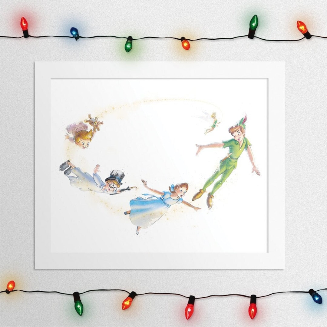 PETER PAN FLYING, Peter Pan Print, Peter Pan Watercolor, Peter Wendy ...