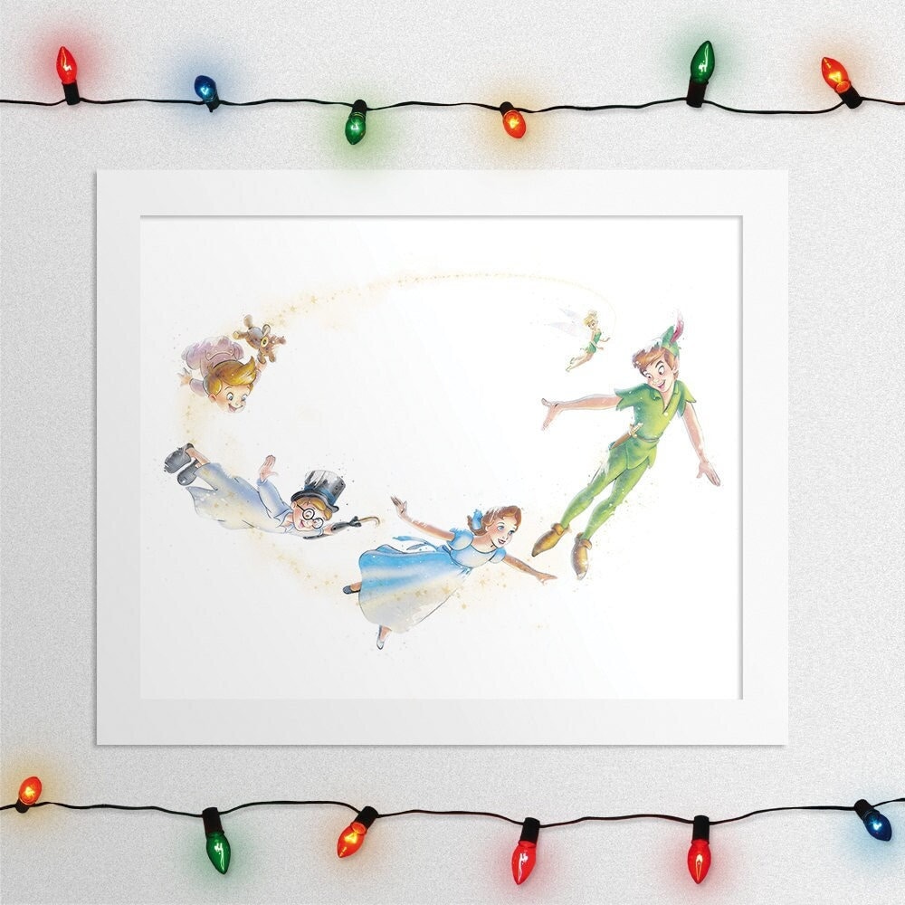 Peter Pan Tegning Flyr Peter Pan Flying Etsy.de