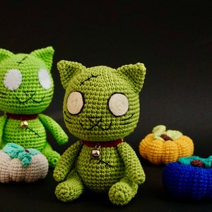 Zombie Cat Amigurumi Crochet Pattern: Gato Zombie (english & Spanish ...