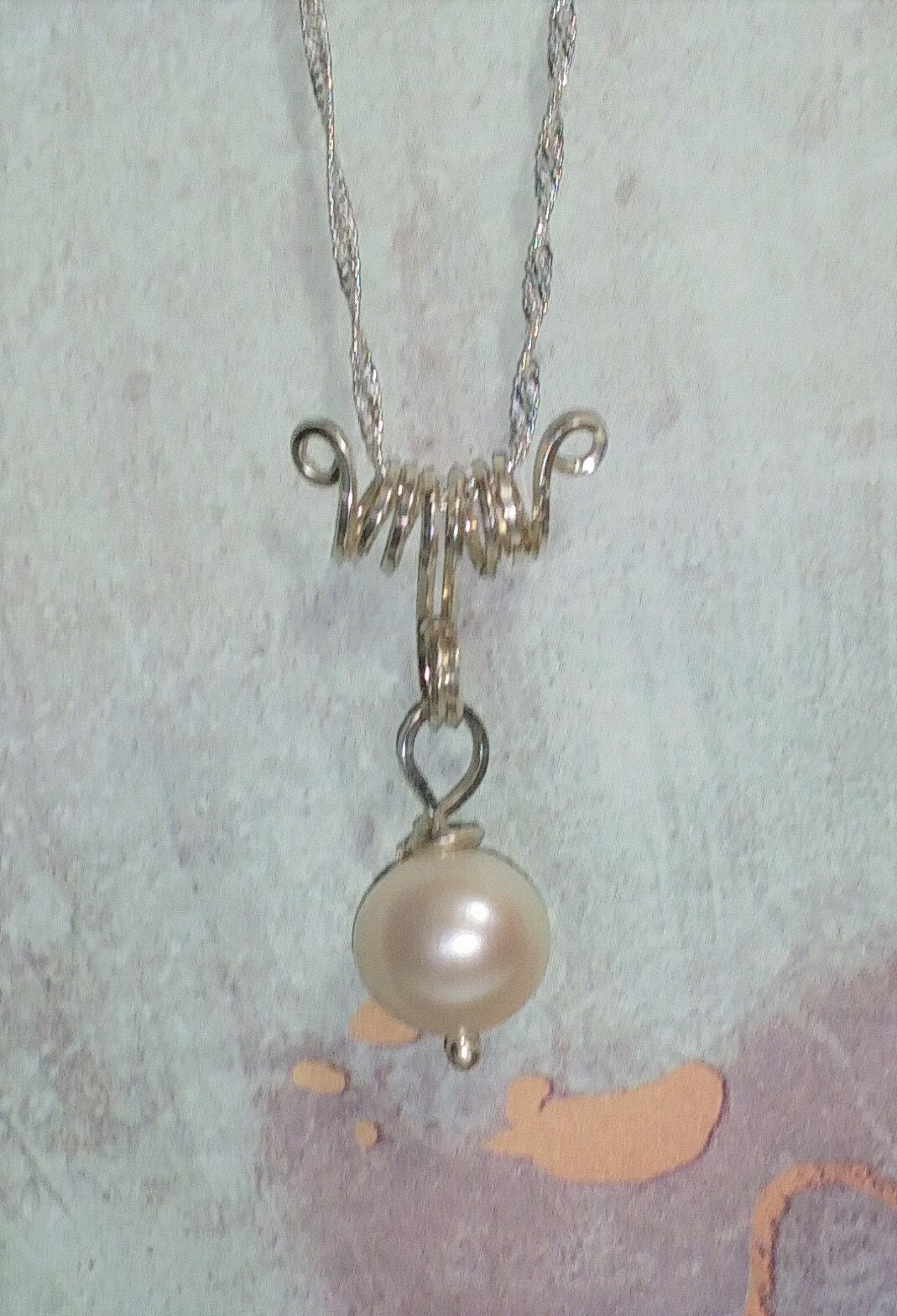 Pearl Necklace,pearl Solitaire Sterling Silver Necklace, Wedding ...