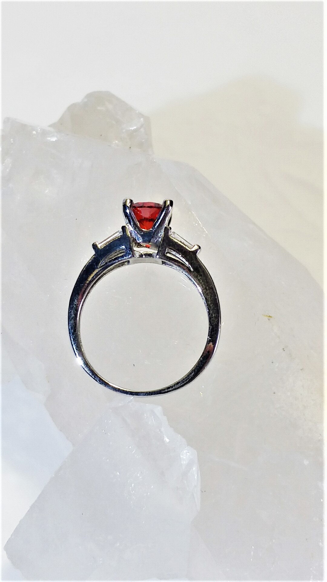 Roter CZ Großer 925 Sterling Silber Ring 5 Stein Ring Roter - Etsy.de