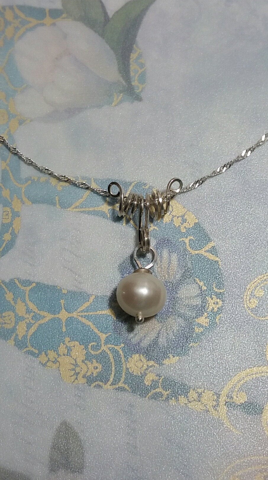 Pearl Necklace,pearl Solitaire Sterling Silver Necklace, Wedding ...