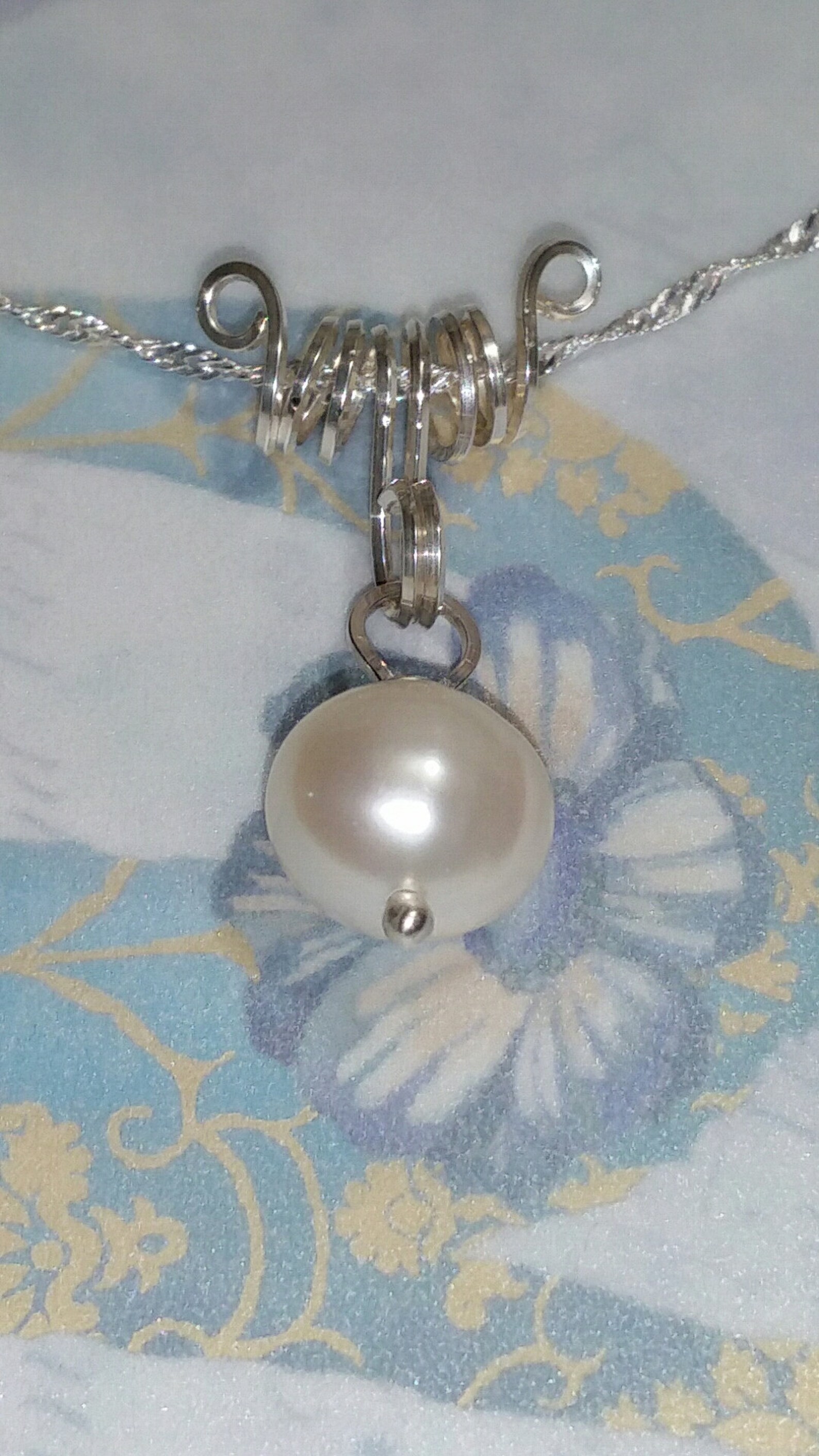 Pearl Necklace,pearl Solitaire Sterling Silver Necklace, Wedding ...
