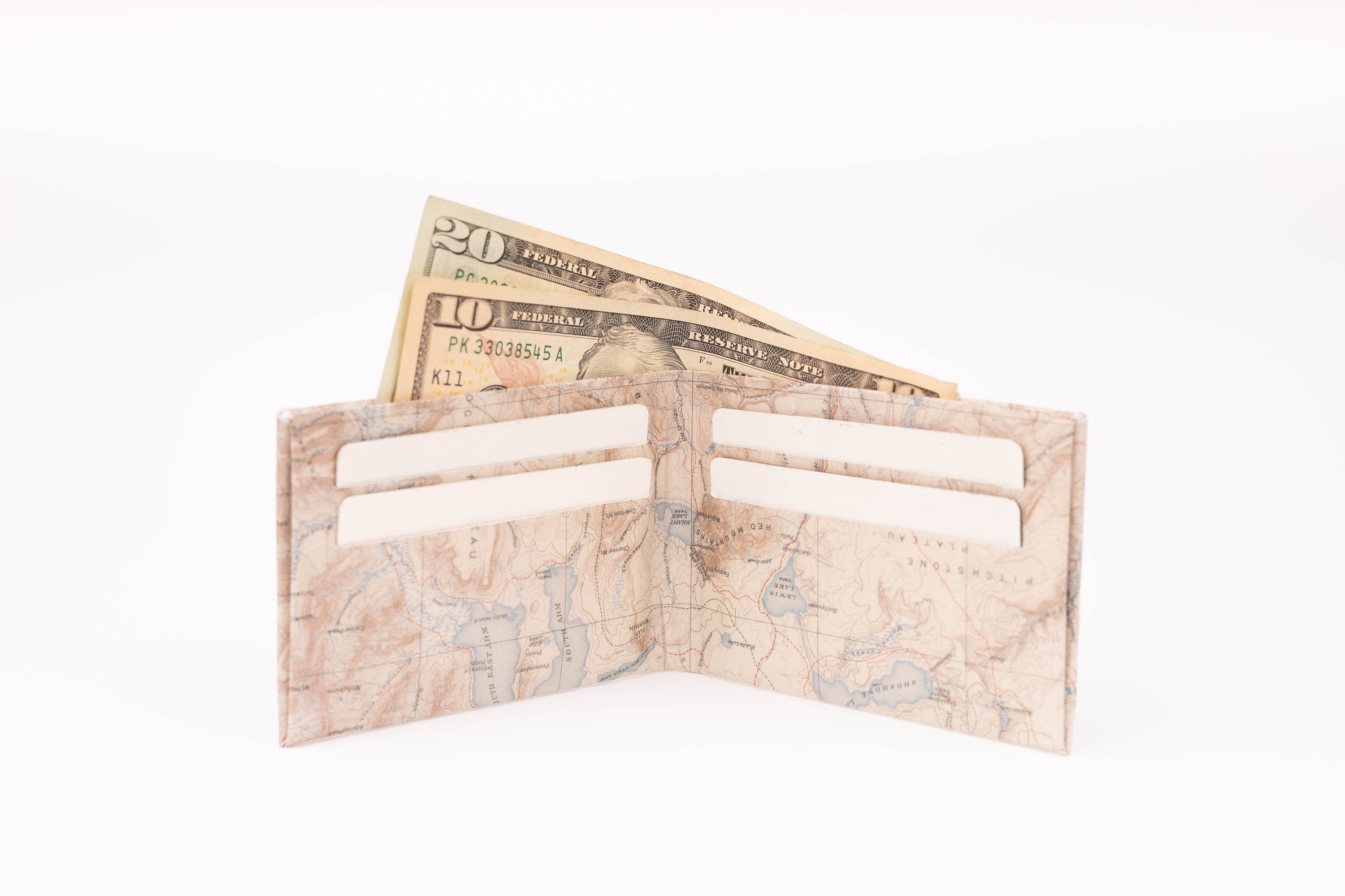 Slim Wallet • Yellowstone National Park Topographical Map Circa 1904 ...