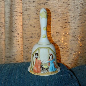 Vintage Nativity Bell~christmas Bell~holiday Bell~a Ceramic Religious ...