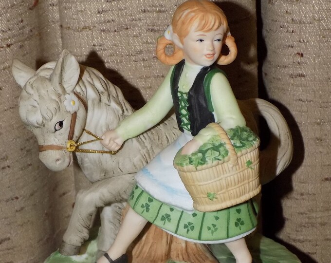 Vintage Schmid Irish Girl W/a Donkey Music Box when Irish - Etsy