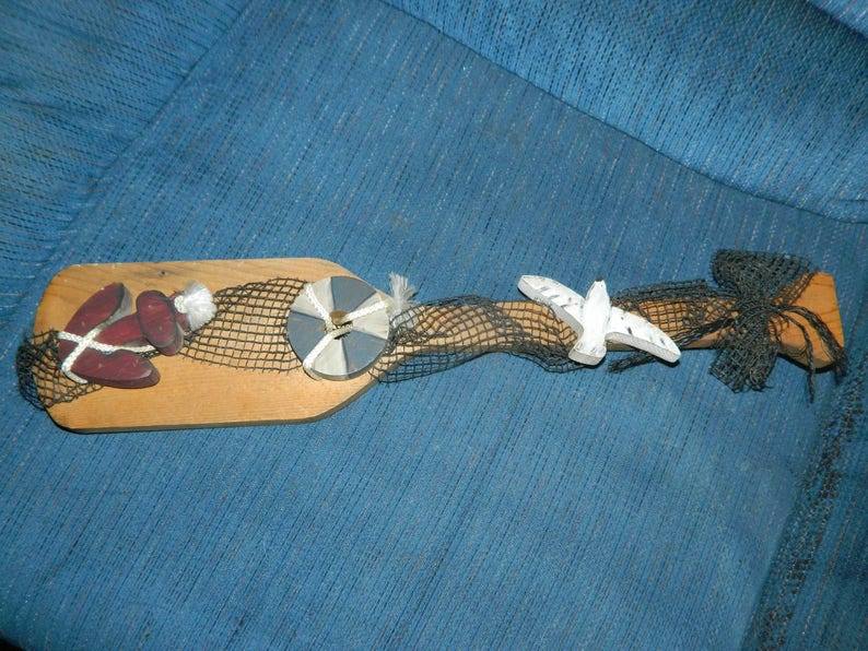 Vintage Wooden Boat Paddle A Nautical Handmade Decorated | Etsy