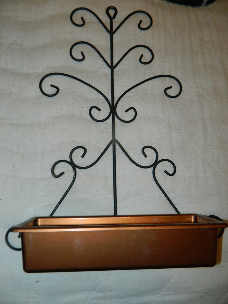 Vintage Rectangular Metal & Plastic Hanging Planter. in | Etsy