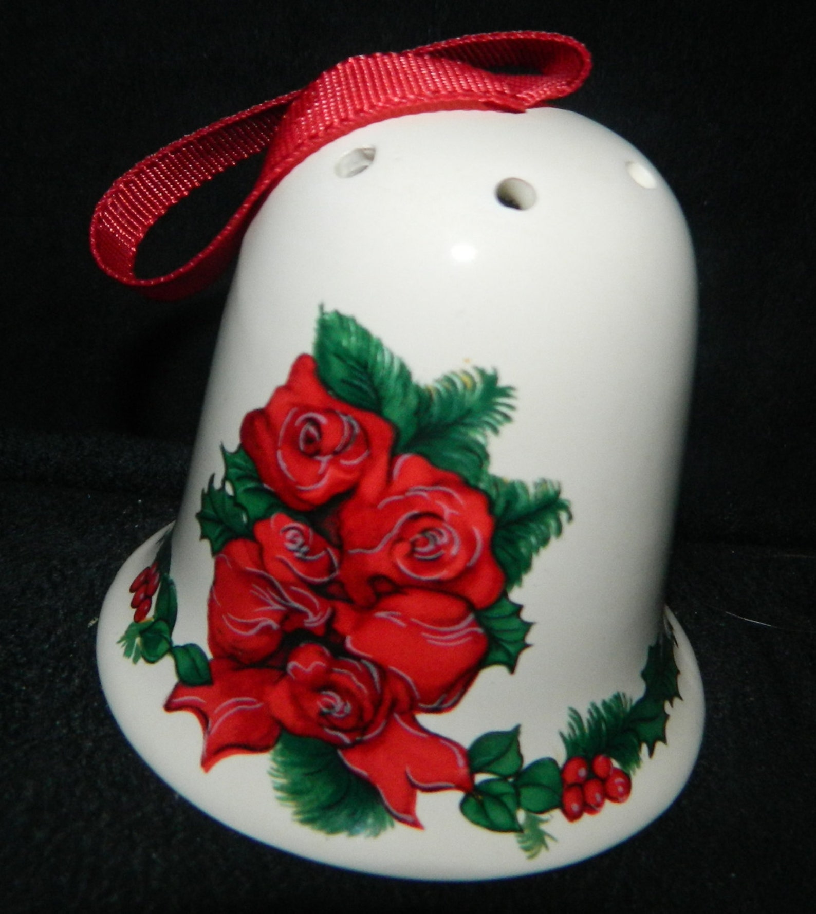 The Magic of Christmas Bell Pomander~white Porcelain Bell W/red Rose ...