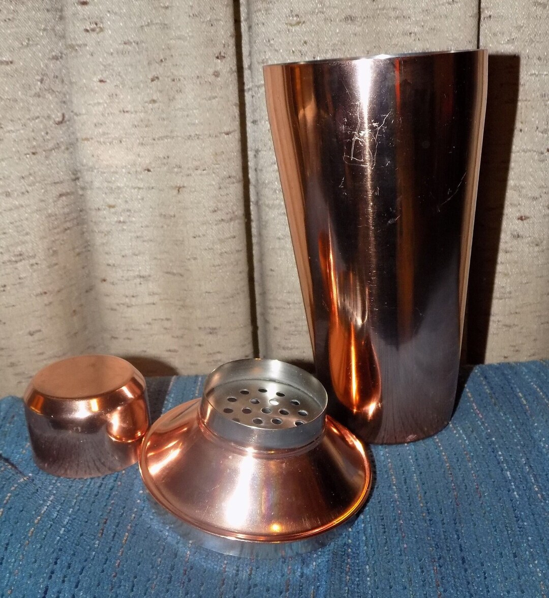 Vintage Copper Cocktail Shaker, Bar Decoration. A Copper Cobbler Mixer ...