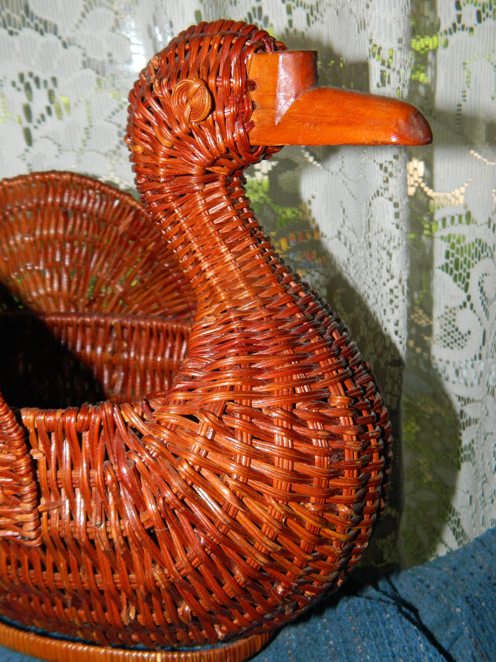 Vintage Wicker Swan Shaped Basket. A Swan Flower or Greenery | Etsy