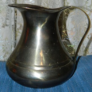Vintage Uniquely Shaped Solid Brass Pitcher W/handle. Nice to Display ...