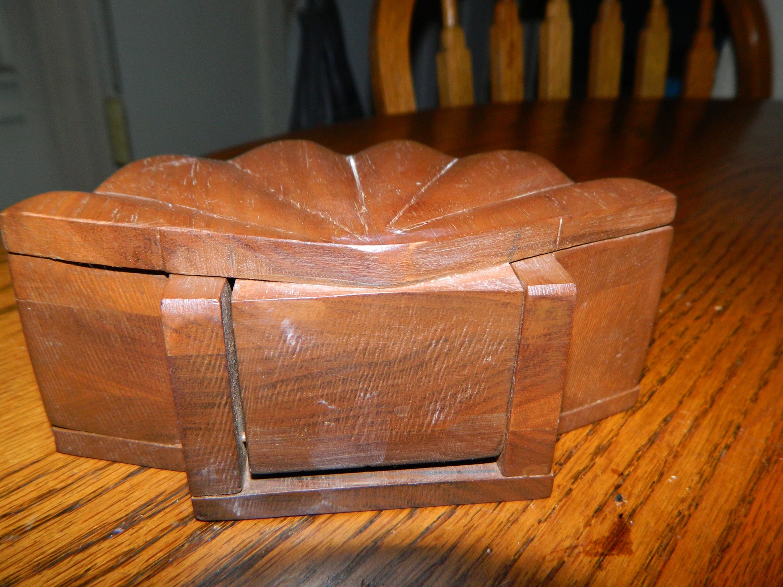 A Vintage Native Walnut Box, A Hand Crafted Small Box by Crockett Bean ...