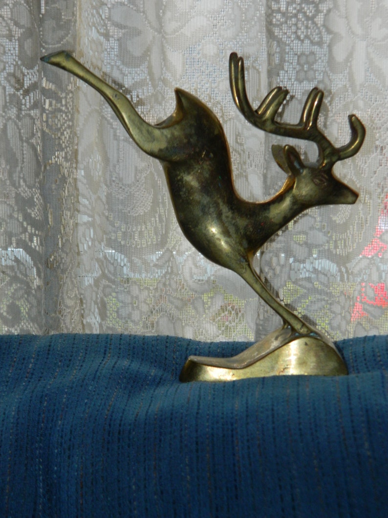 Vintage Brass Deer Figurine. A Nice & Heavy Mid Century Brass - Etsy