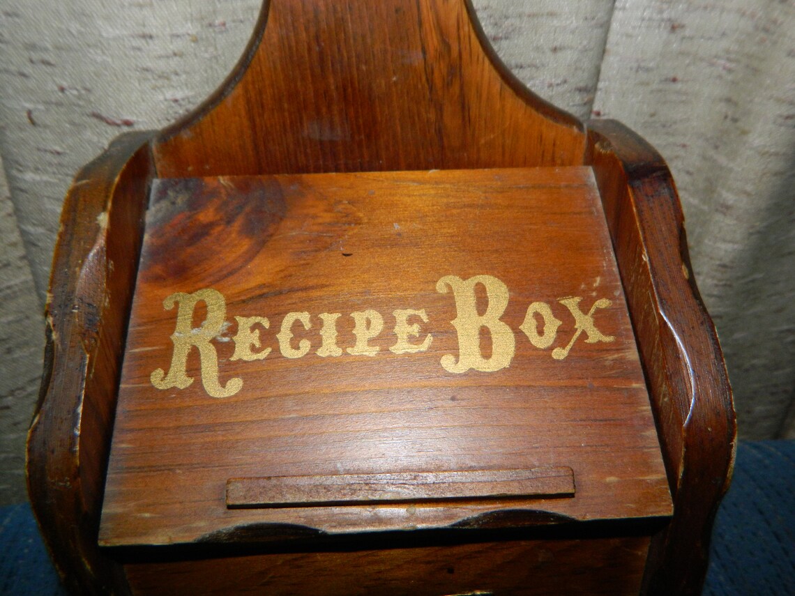 A Vintage Old Wooden Recipe Box. A Wall Box or Table Decor to - Etsy