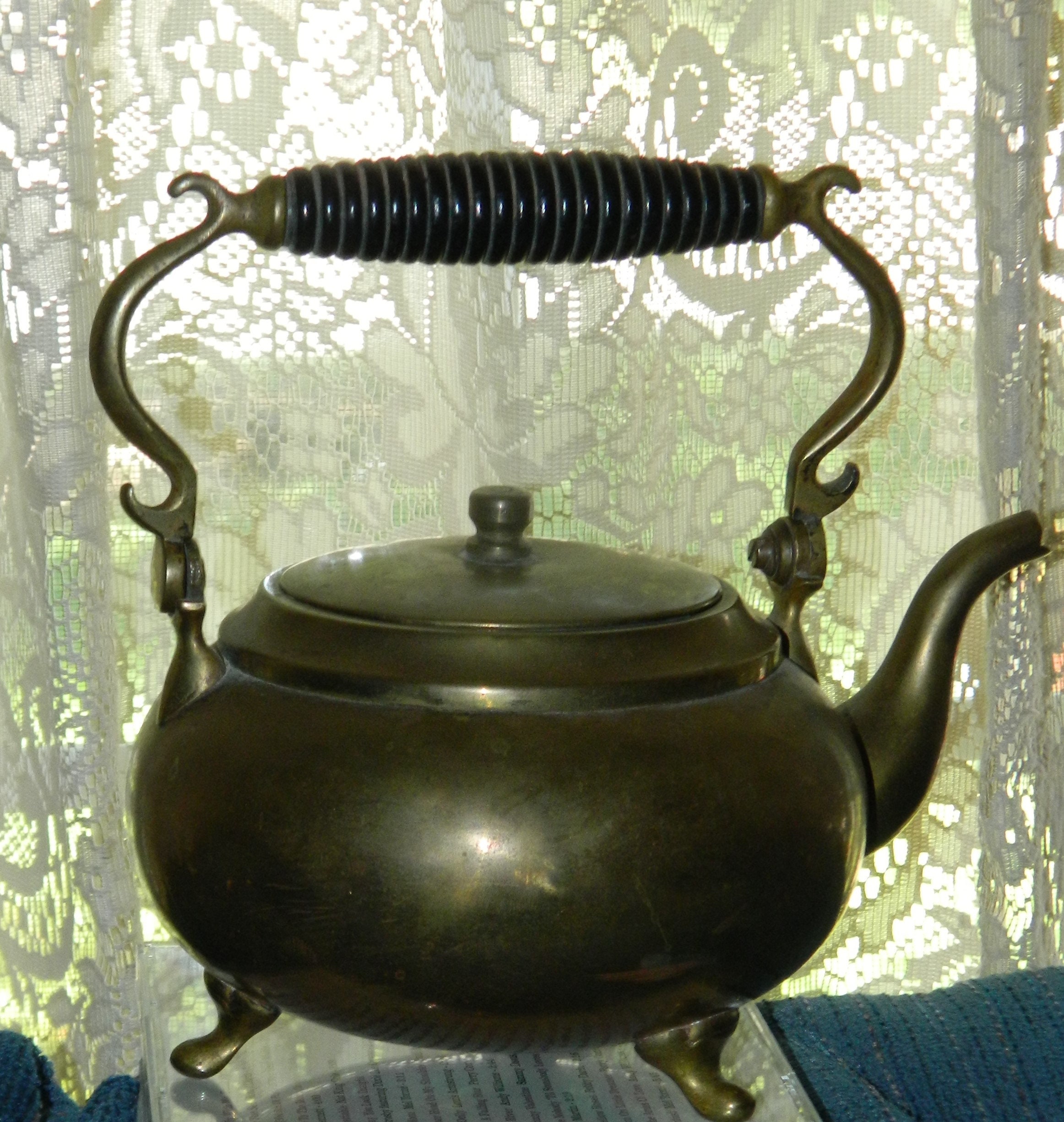 Vintage Brass 3 Footed Teapot. A Rustic Brass Teapot w/a | Etsy