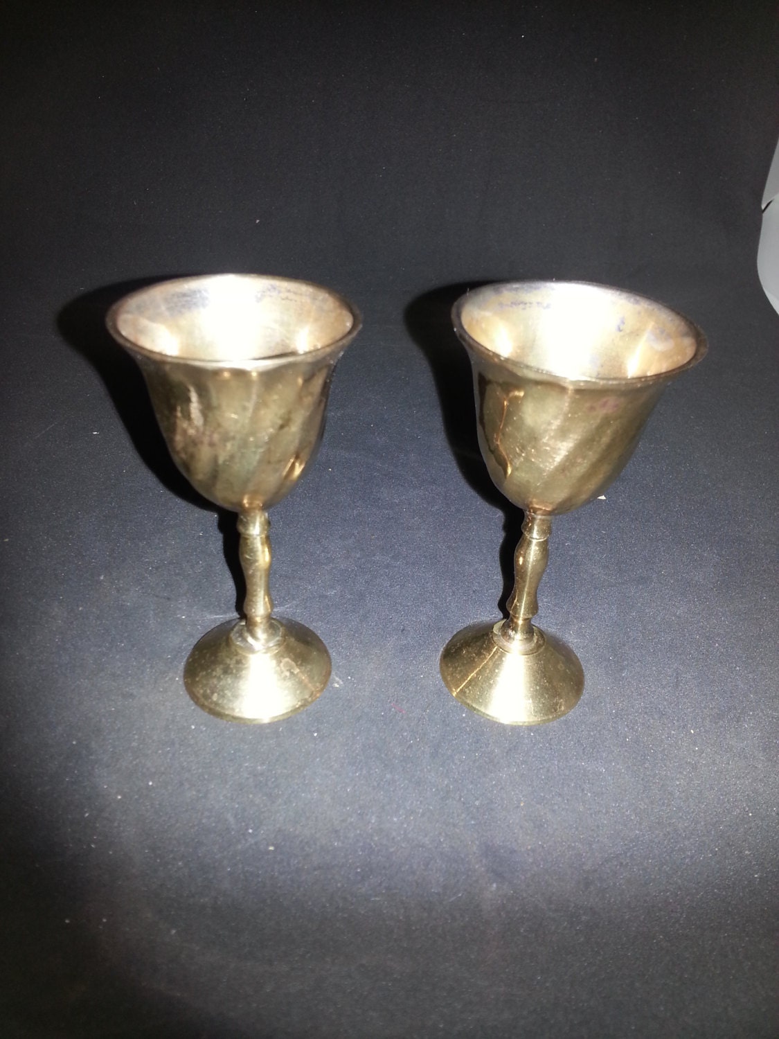 A Vintage Pair of Miniature Brass Goblets-a Set of Small - Etsy