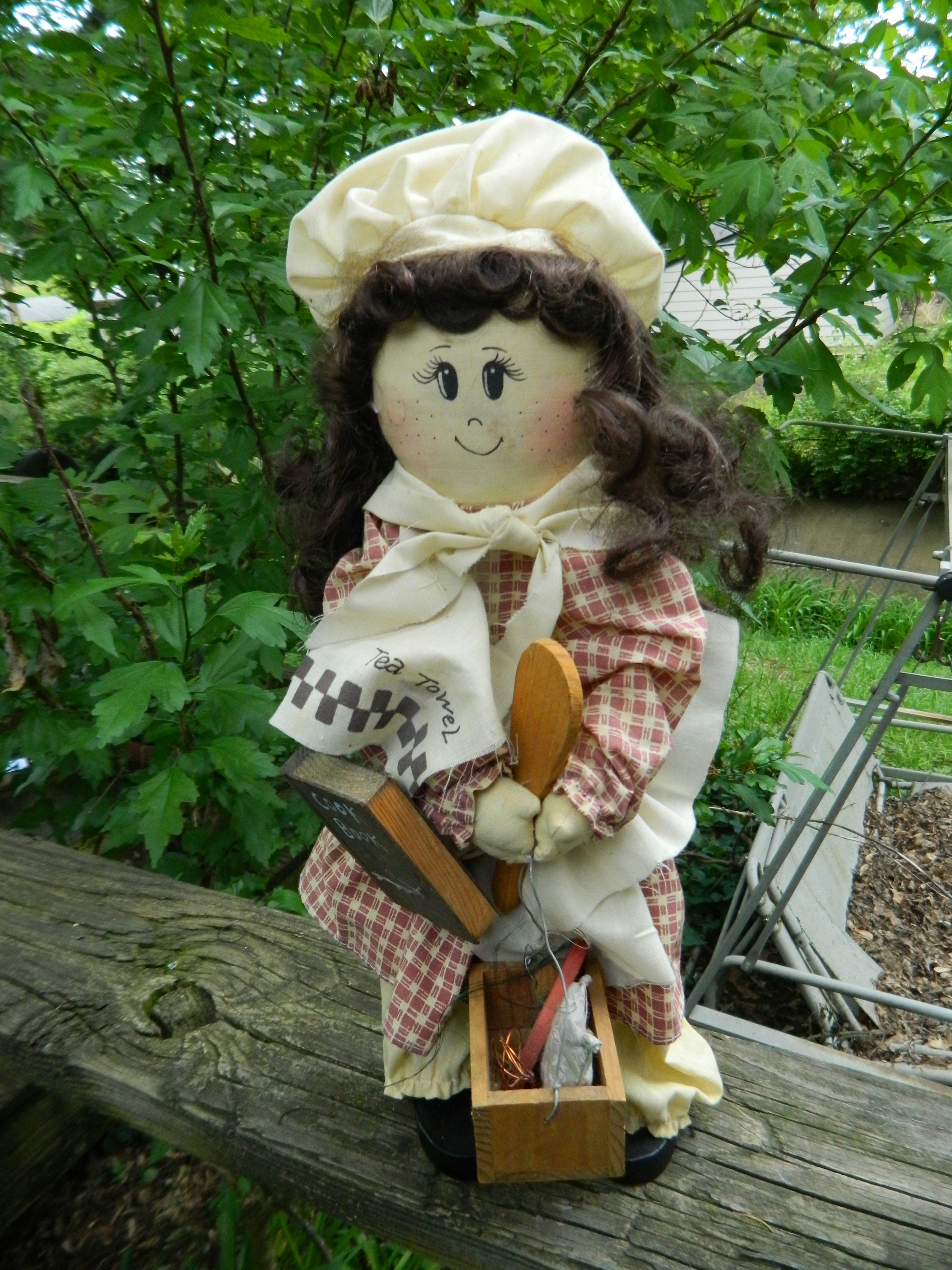 Vintage Wooden Cooking Doll. A Handcrafted Girl Doll W/her - Etsy