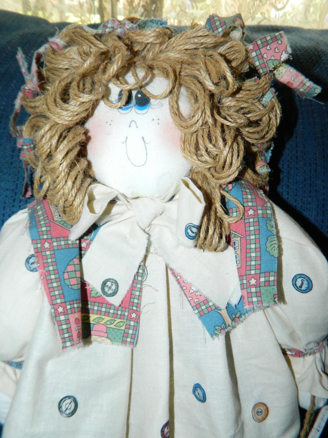Vintage Handmade Wooden Country Doll. Handcrafted Doll Decoration. A ...