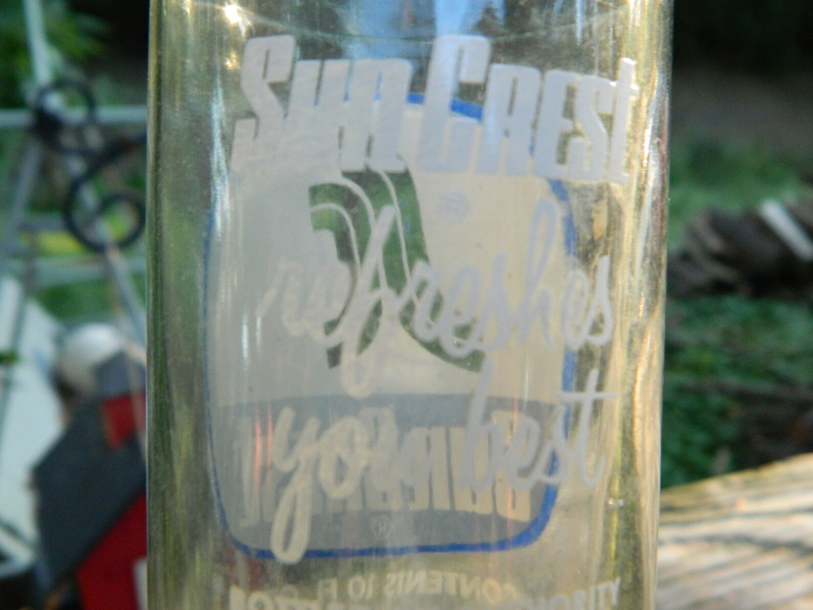 Vintage Sun Crest Collectible Soda Bottle, Refreshes You Best, an Empty ...