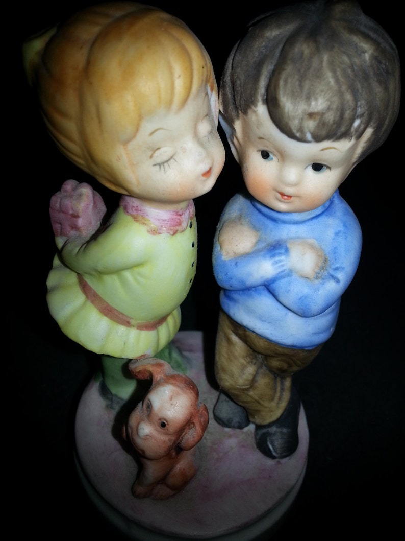 A Cute Little Boy & Girl Figurine-a Collectible Kid Statue W/ A Little ...