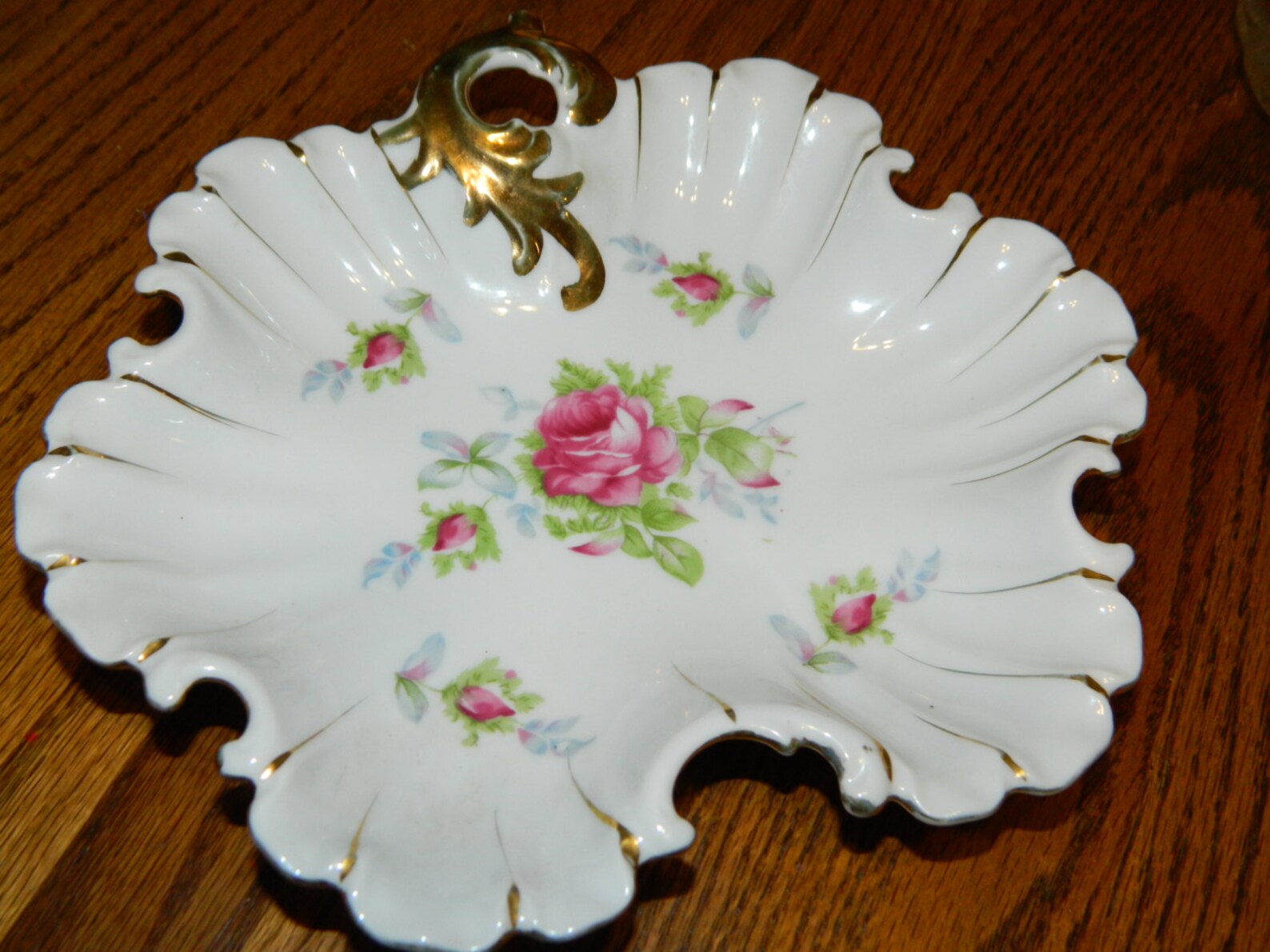 A Uniquely Shaped Lefton China Floral Disha Shiny White - Etsy