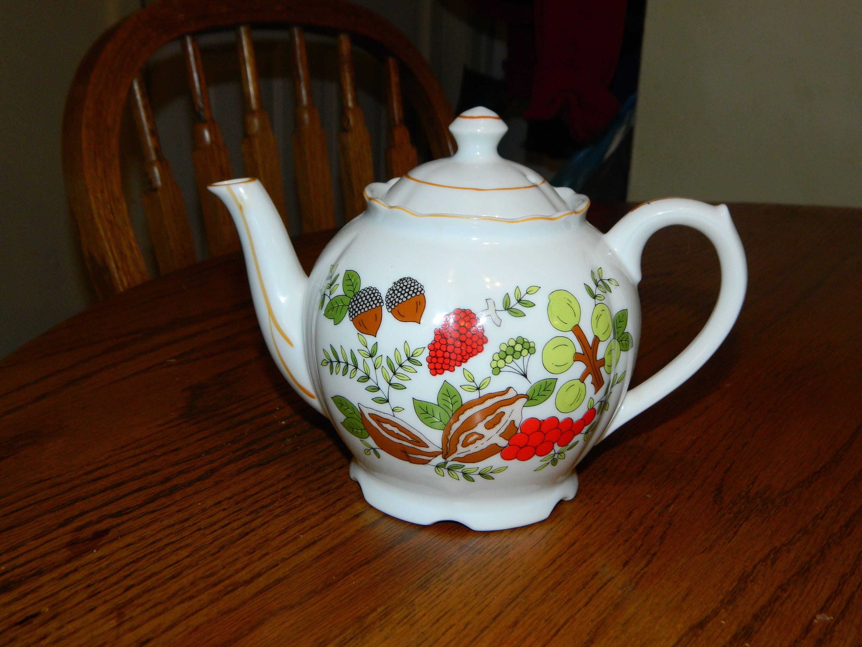 Vintage Ceramic Tea Pot w/a Fruit Design A Teapot to Make | Etsy