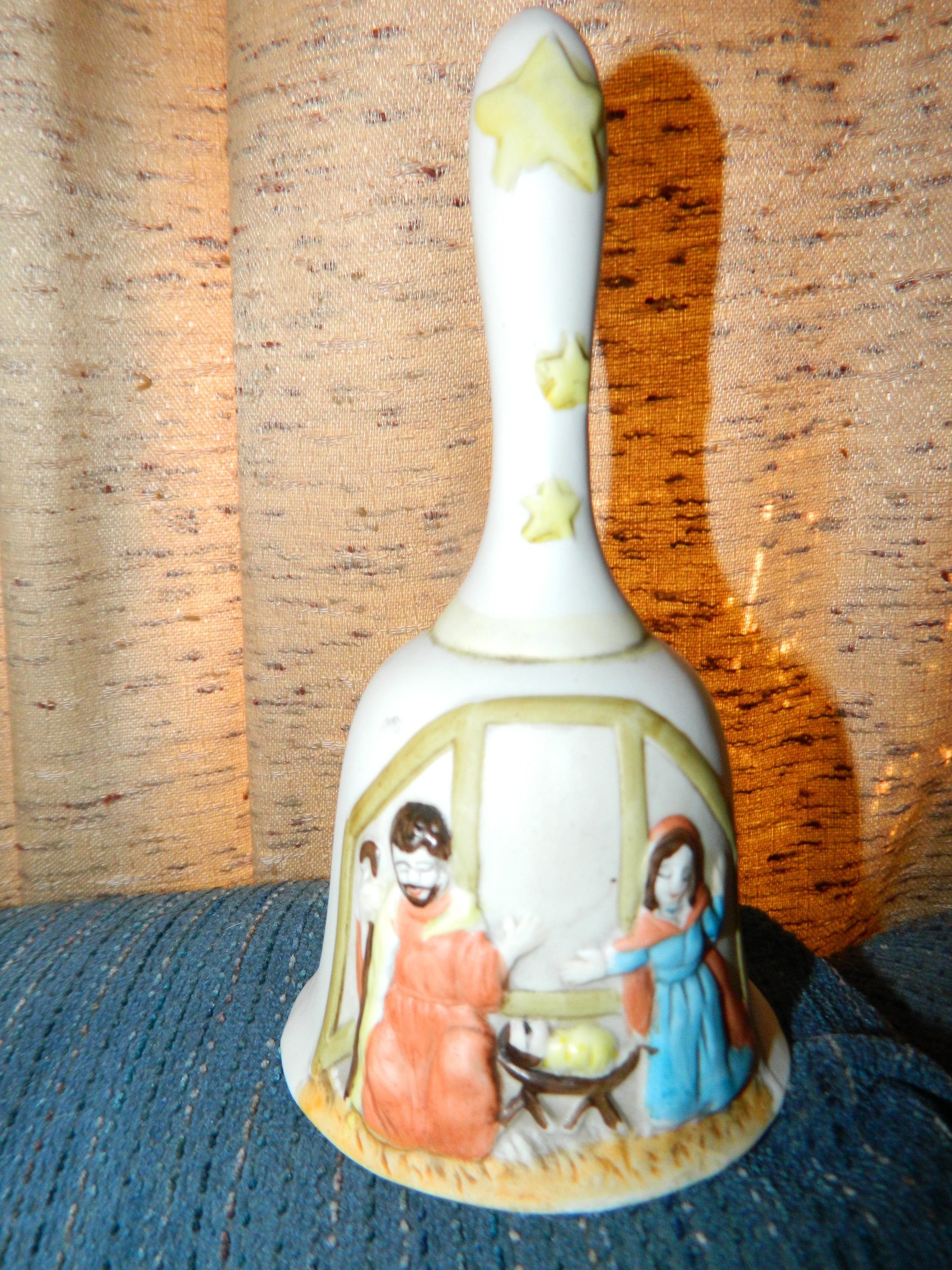 Vintage Nativity Bell~christmas Bell~holiday Bell~a Ceramic Religious ...