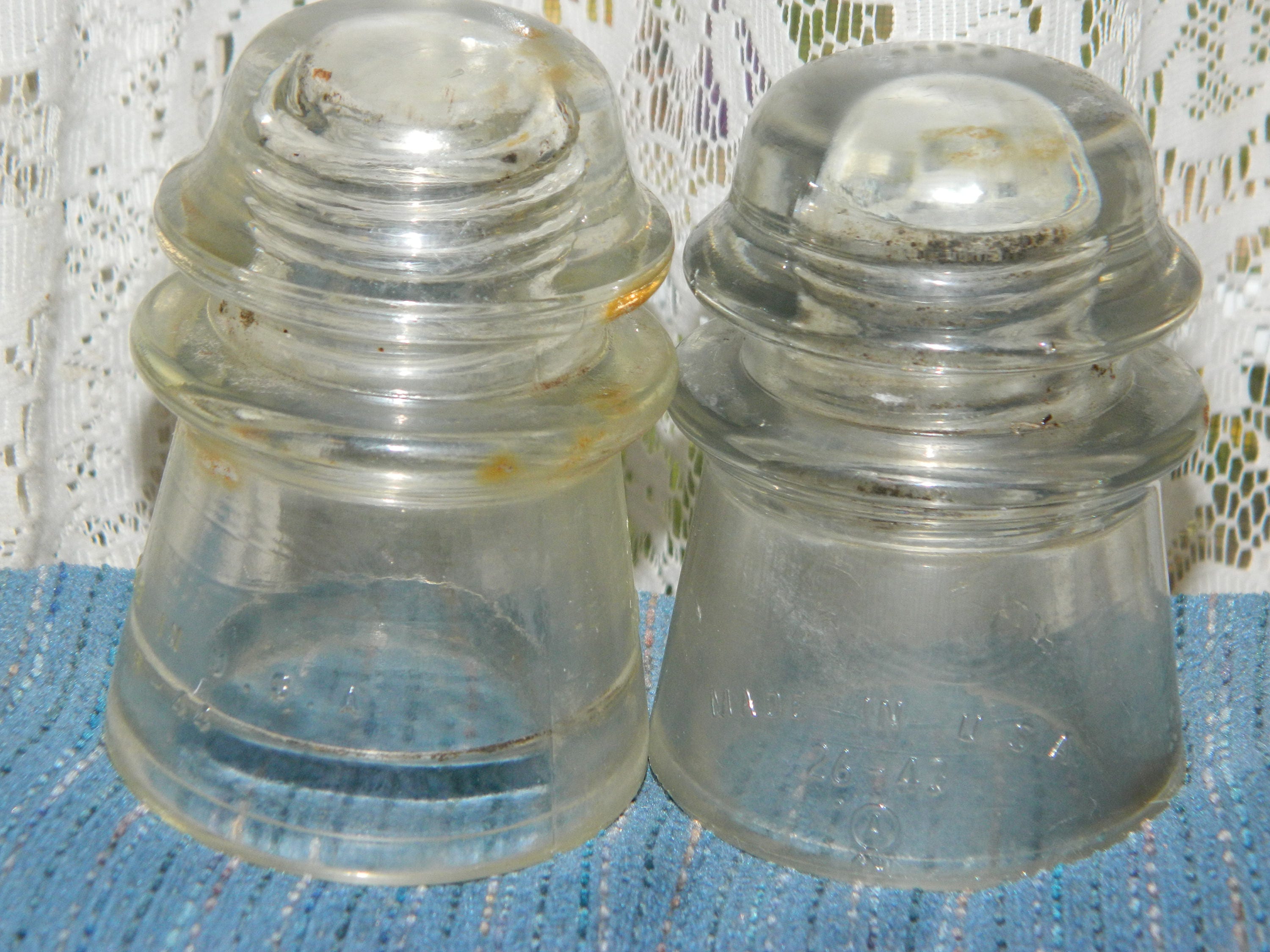 Collectible Glass Pyrex & Hemingway Train Insulators 2 Clear Heavy ...