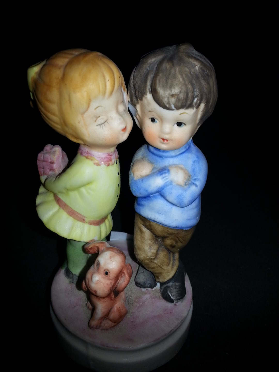 A Cute Little Boy & Girl Figurine-a Collectible Kid Statue W/ A Little ...