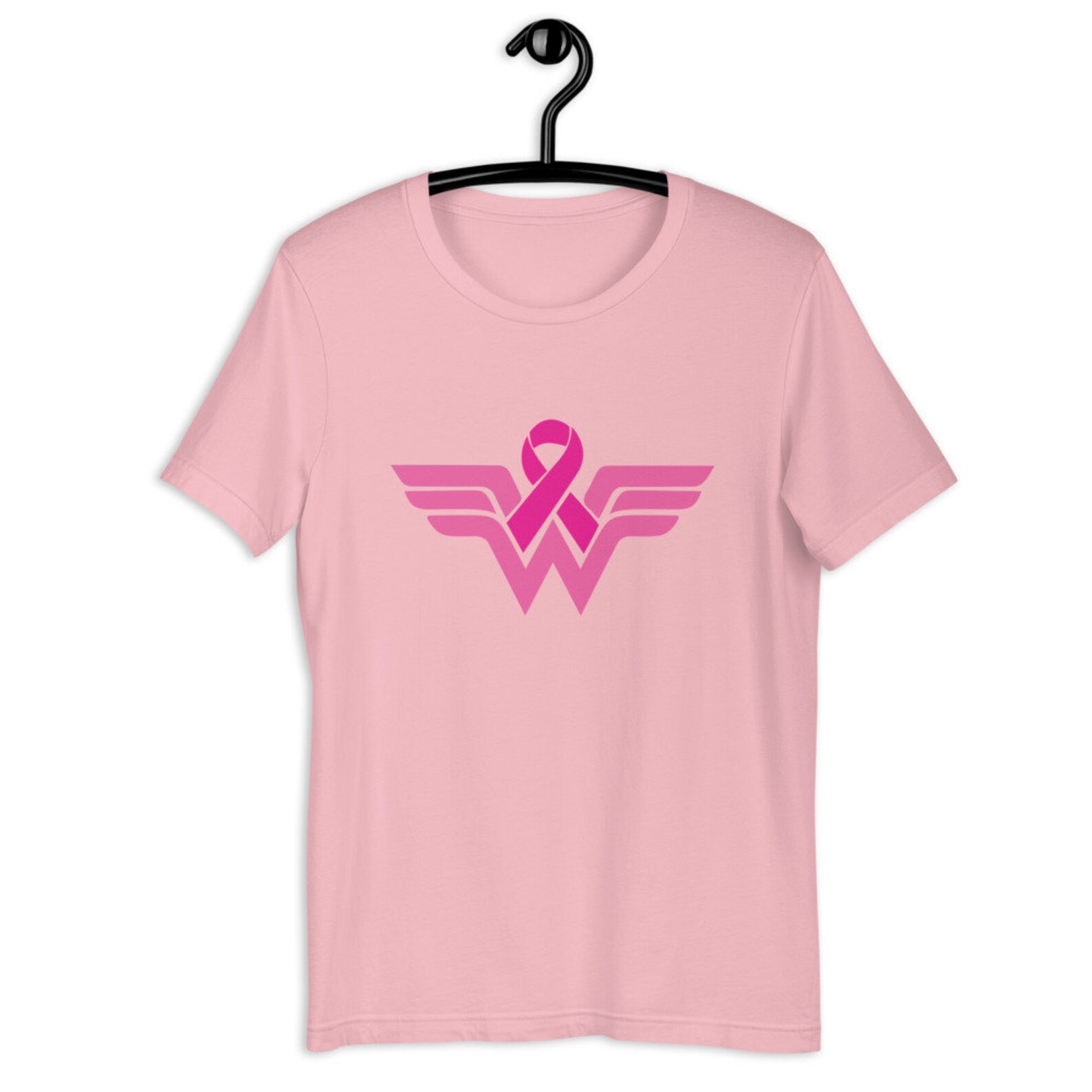 Pink Ribbon Superhero Breast Cancer Awareness Logo Ladies Etsy