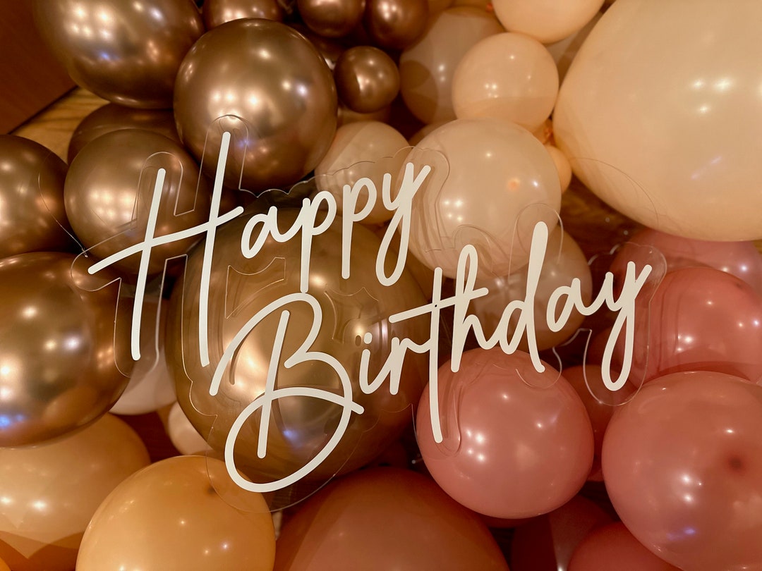 Happy Birthday Custom Acrylic Sign | Happy Birthday Sign for Balloon ...