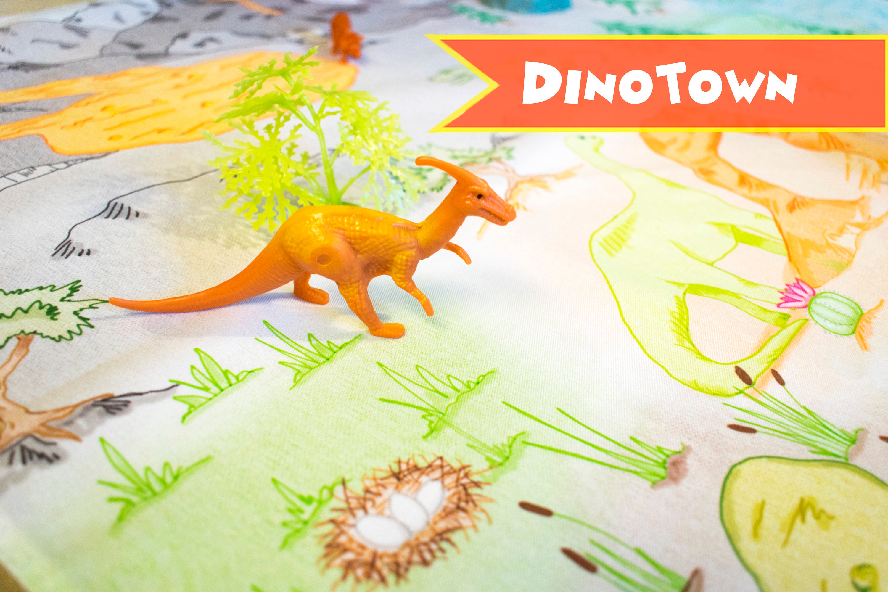 Dinosaur Play Mat: DinoTown Kids Toy Floor Mat Unique Kids | Etsy
