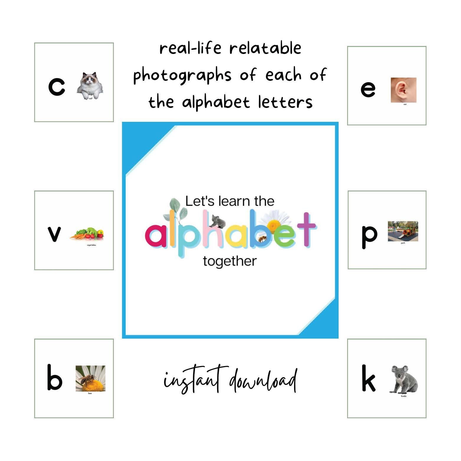 Let's Learn the Alphabet Together - Real Life Photographs/printable ...