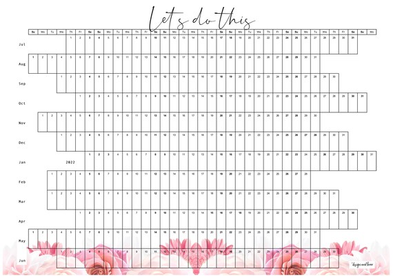 2021 July to 2022 June Lets Do This Wall Planner Digital - Etsy Australia